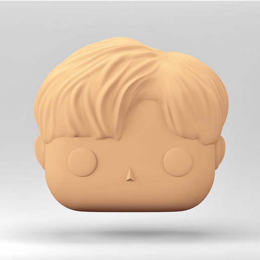 STL file A male head in a Funko POP style. A fringe haircut. MH_8-7 ♂️ ...