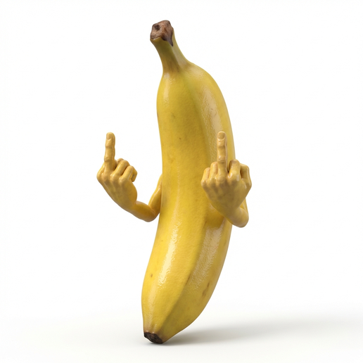 🍌 Lustige Rude Banana Figur STL - Mittelfinger Schreibtisch Dekoration ...