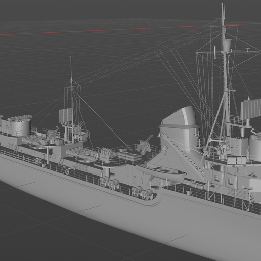 🚢 German T-61 destroyer 3D model material・ OBJ File for 3D printing・Cults