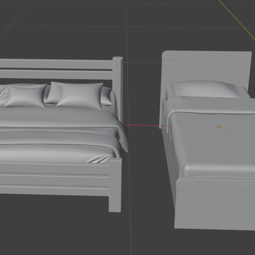 🛏️ Single and double beds・ STL File for 3D printing・Cults