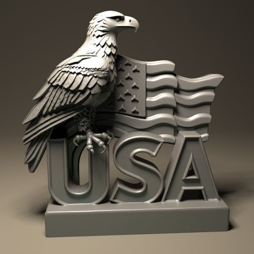 🇺🇸 Majestic USA Eagle with Flag – 3D Printable Patriotic STL Model・ STL ...
