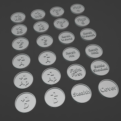 3D file Status Tokens 🎲 ・3D printing template to download・Cults