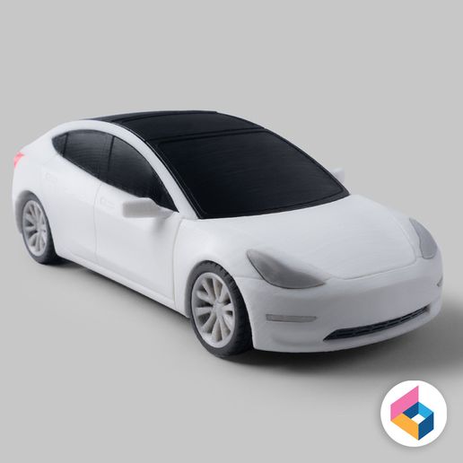 ⚡ Tesla model 3 - Foldable design・ STL File for 3D printing・Cults