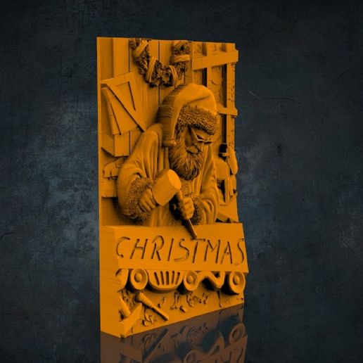 🎄 Christmas Santa Claus 3D STL Model for CNC Router, Artcam, Vetric ...