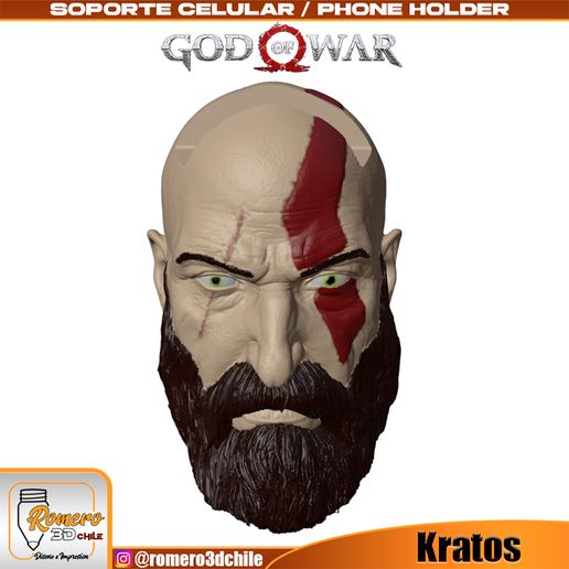 STL file Soporte Celular Kratos God of War / Phone Holder 📞 ・3D print ...
