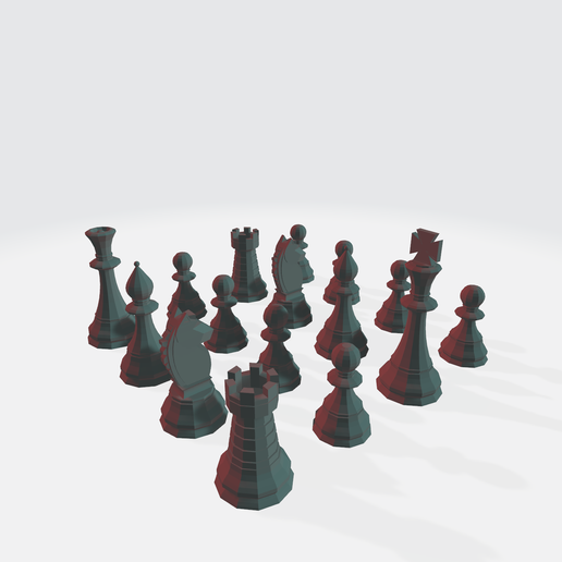 STL file Chess set low poly STL file - 3d printable ♟️ ・3D print design ...