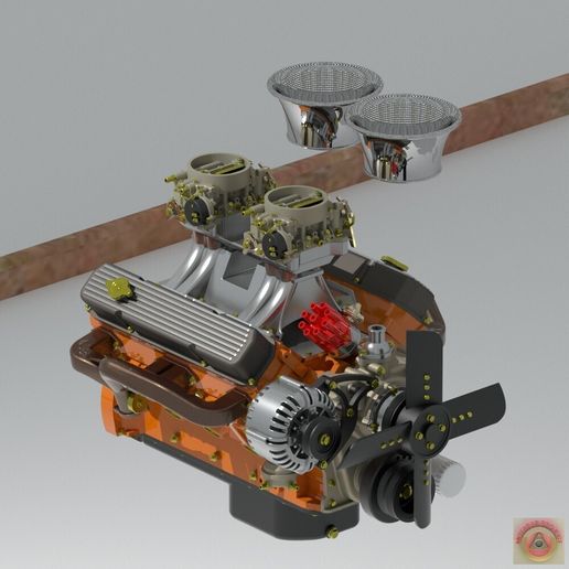 🐏 DODGE MOPAR 440 MAGNUM TUNNEL RAM - ENGINE・ STL File for 3D printing ...