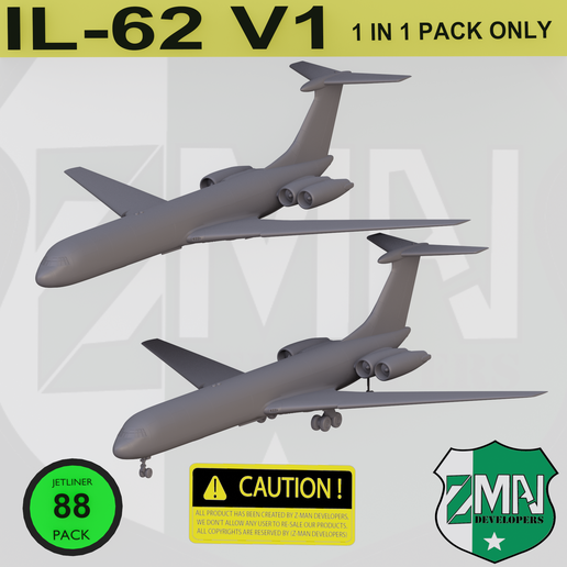 🛩️ IL-62 V1・ STL File for ・Cults