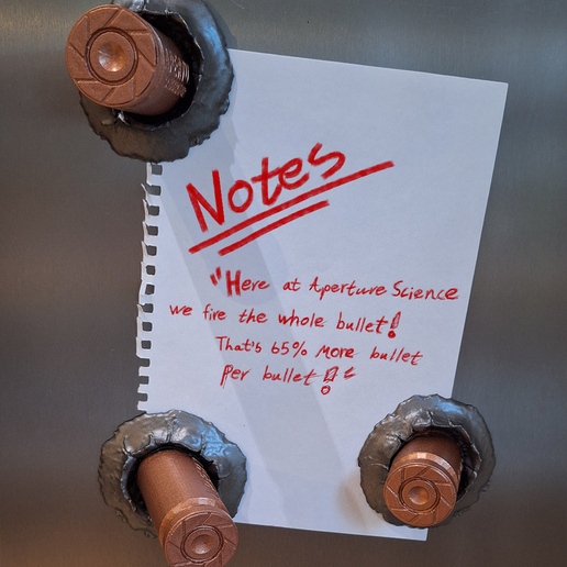 🧪 Aperture Science turret bullet stuck in wall ("we fire the whole bullet") Battle Damage Decor ...