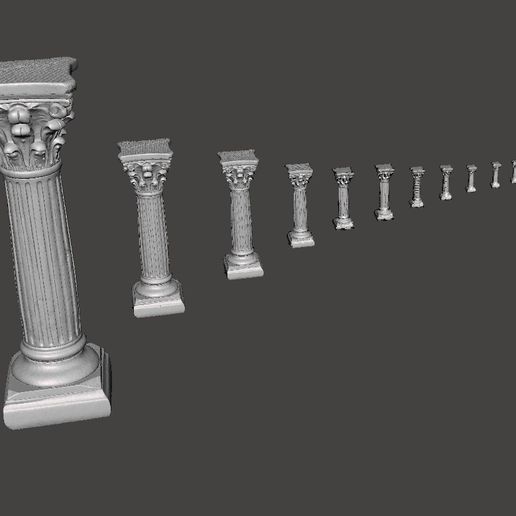 🌿 Ancient marble column plant support for dioramas 1/6 1/16 1/35 1/72 1 ...