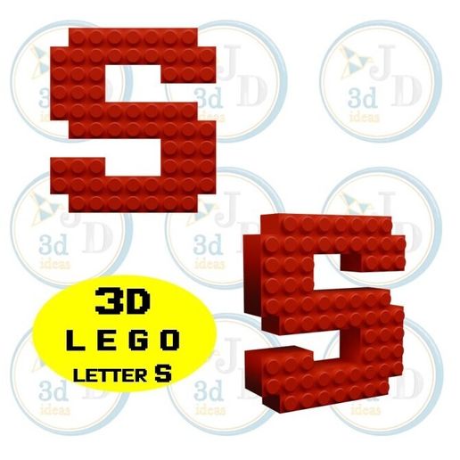 STL file L-E-G-O Style Letter S - STL File for 3D Printing Letters ...