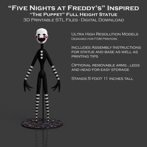 🎭 FNAF Inspired Full Sized Puppet Statue - Five Nights at Freddy's・ 3D ...