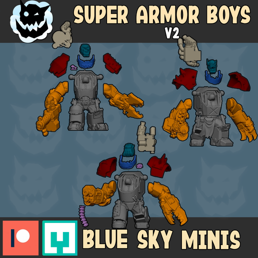 👺 Super Armor Boys v2・ 3D File for 3D printing・Cults