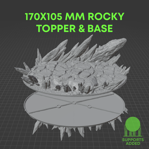 🪨 170X105 MM IMPERIAL/CHAOS KNIGHT ROCKY MAGMA TOPPER BASE・ 3D File for ...