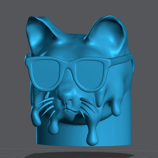 STL file Melting Cat 🫠 ・Model to download and 3D print・Cults