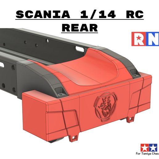 🚚 Tapa de la caja de la batería trasera del camión Scania 1/14 RC ...