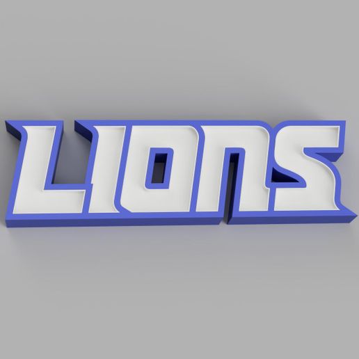🔦 Logo DETROIT LIONS - LED LAMP・ 3D File for 3D printing・Cults
