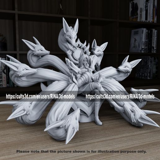 🎲 immortalized legend ahri from League of Legends・ STL File for 3D ...