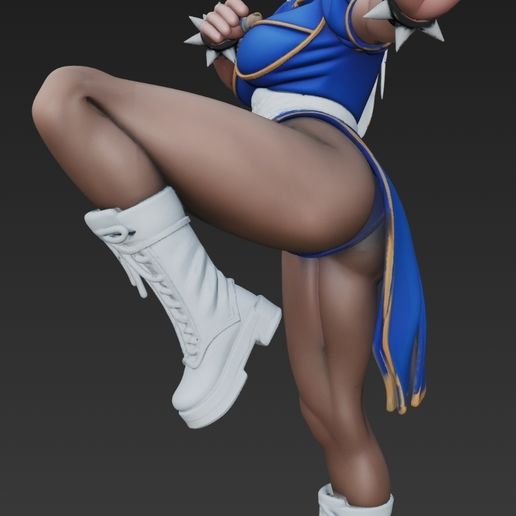 🦄 Chun-Li Fighting Pose - Dynamic 3D Model | OBJ for Printing・ 3D File for 3D printing・Cults