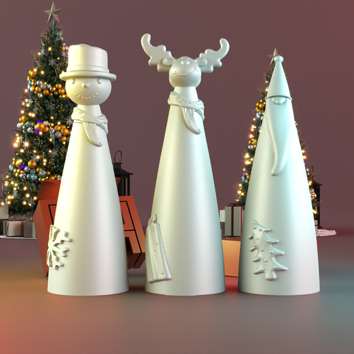 STL file Christmas snowman deer gnome decor set 🎄 (OBJ)・3D printing ...
