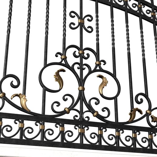 🤺 Classic style fence with wrought iron railing.Entrance Driveway Iron ...