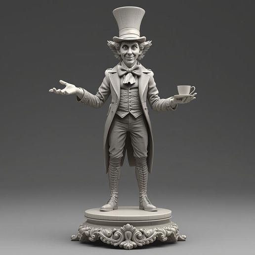 🗿 Mad Hatter Figurine STL Commercial License Wonderland Sculpture・ STL ...