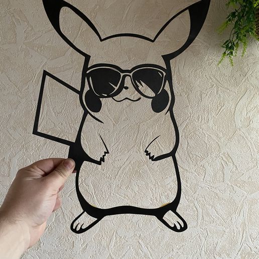 STL file Pikachu - Pokemon - Sihouette 2D 🐉 (DXF and SVG)・3D print ...