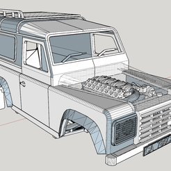 Archivo STL parachoques delantero extensible para Land Rover Defender impreso en 3D por Spone ...