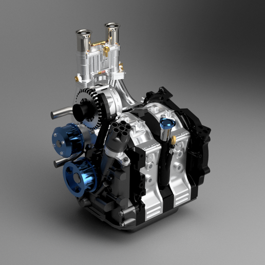 🚗 Mazda 13b N/A complete engine 1/24 scale・ STL File for ・Cults