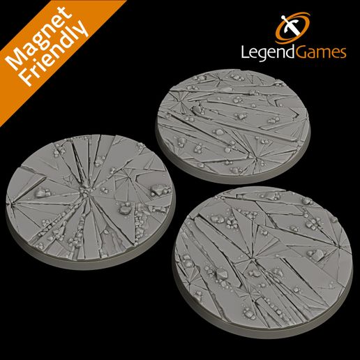 STL file 80mm Round Shattered Ground Figure Bases - LegendGames 🔮 ・3D ...