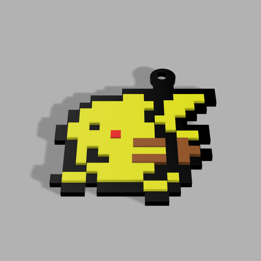 Archivo STL Pikachu 8 Bits Keychain || Pikachu 8 Bits Llavero 🗝️ ...