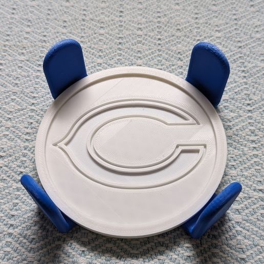 🍾 Chicago Bears Coaster w/Holder (holds 6)・ STL File for 3D printing・Cults