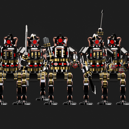 ⚔️ steampunk mecha warriors (tabletop/wargaming/DnD)・ STL File for ・Cults