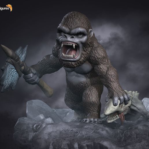 🦖 Chibi Kong VS Godzilla・ 3D File for 3D printing・Cults