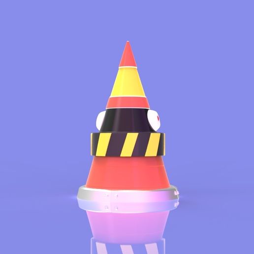 🚦 Traffic Mega Cone (Megaman Fanart)・ STL File for ・Cults