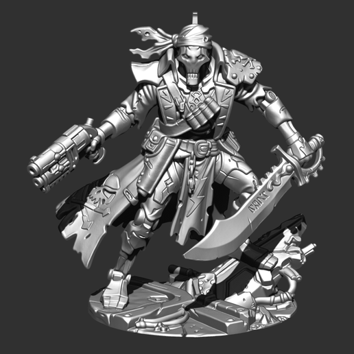 🏴‍☠️ necron pirate III・ STL File for 3D printing・Cults