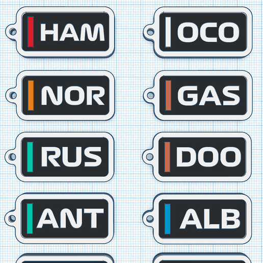 Archivo STL gratis F1 2025 Driver Tag Keychain 🗝️ ・Objeto de impresión 3D para descargar・Cults