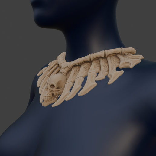 ☠️ Necromancer Skeleton Gorget・ STL File for 3D printing・Cults