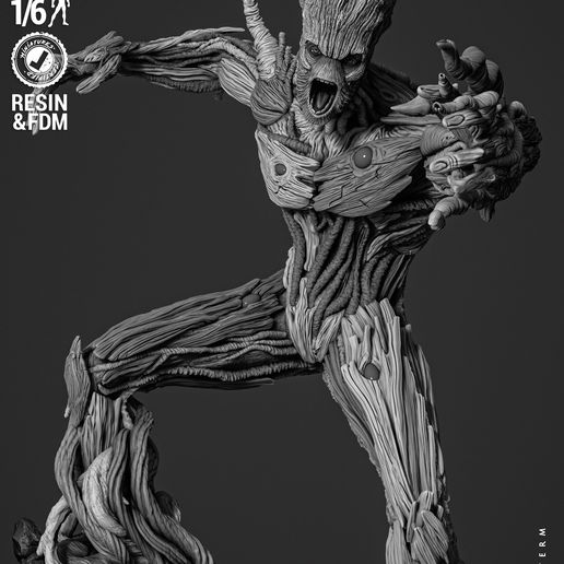 🗿 WICKED MARVEL GROOT SCULPTURE : TESTED AND READY FOR 3D PRINTING・ 3D ...