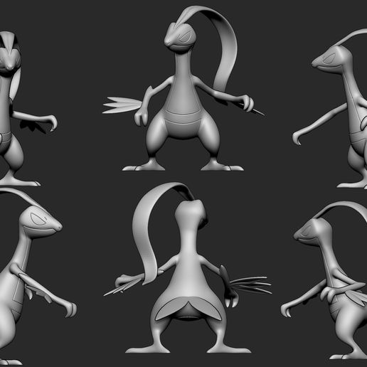 🐉 Pokemon - Treecko, Grovyle and Sceptile with 2 poses・ STL File for ・Cults