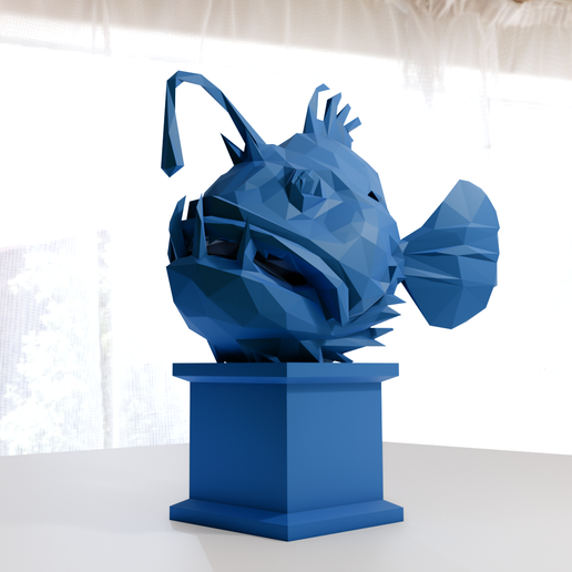 STL file anglerfish bust low poly stl 👤 ・3D print design to download・Cults