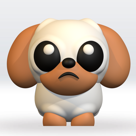 🐶 Snowball Pug Adopt Me Roblox STL file 3D Model 3mf multicolor Fanart ...