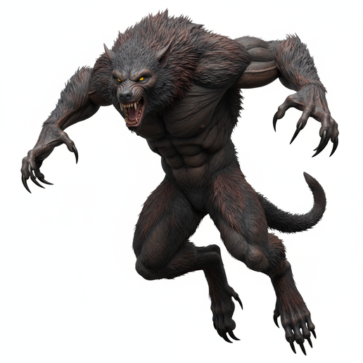 🐺 Werewolf in attack pose cleric priest, demon figure, dnd miniature ...