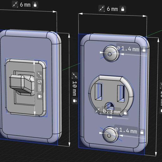 🏢 Miniature Outlet | Light Switch 1/12 scale・ STL File for 3D printing ...