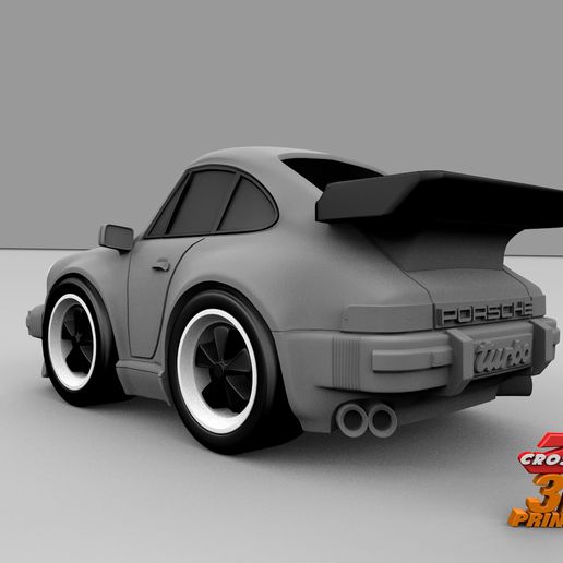 🚗 PORSCHE 911 Turbo Comic-Car・ STL File for ・Cults