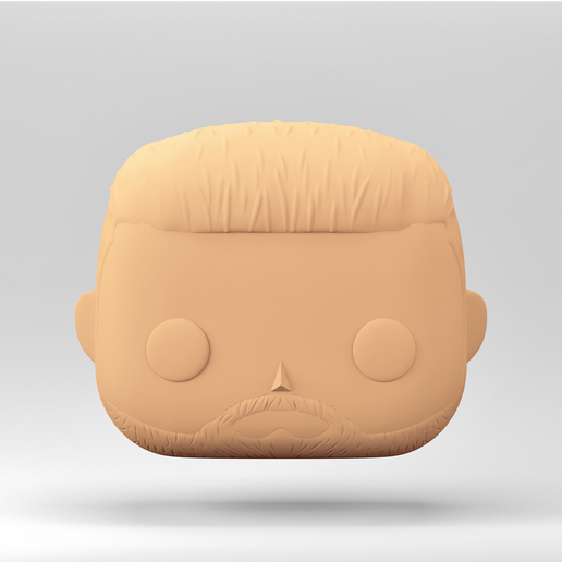 STL file A male head in a Funko POP style. A short hair and a short ...