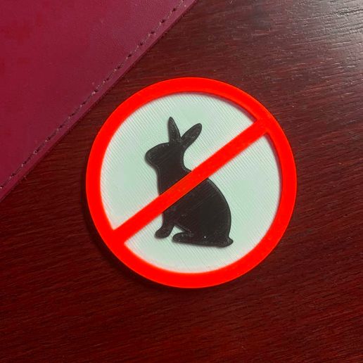3D file No rabbit sign 🐇 ・3D printable model to download・Cults