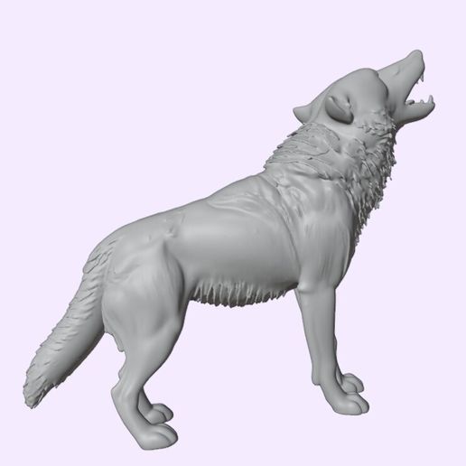 🐺 Howling Wolf – Realistic 3D Figurine・ STL File for 3D printing・Cults