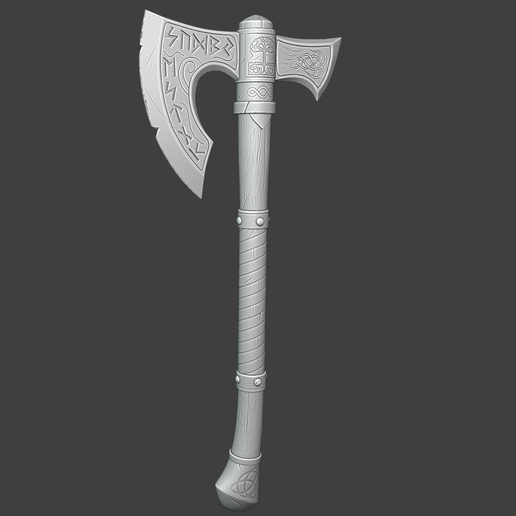 🪓 Viking Axe with Runes・ STL File for 3D printing・Cults