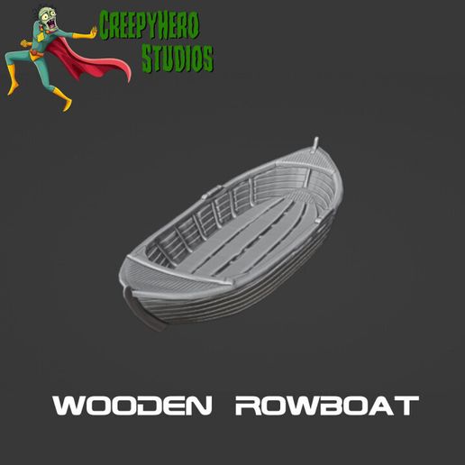 🎲 Pulp Era 28mm Scale Rowboat STL – Printable Watercraft for Miniature ...